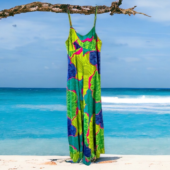 Vintage | Dresses | Vintage 7s Malihini Hawaii Groovy Bright Pink Green ...